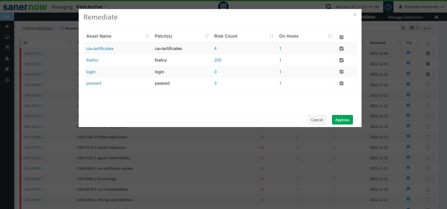 How To Remediate Vulnerabilities From Vulnerability Management Dashboard Secpod Documentation